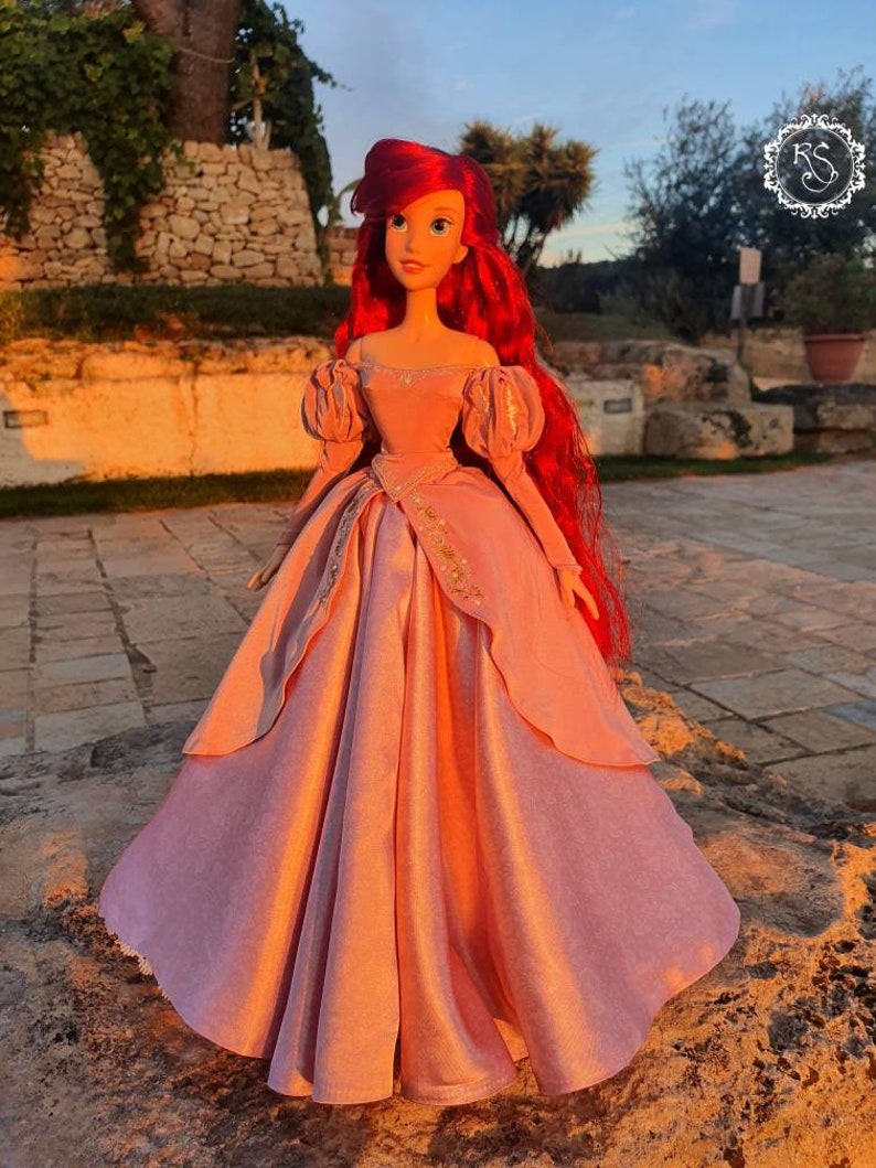 Handmade Ariel Pink Dress Little Mermaid for Doll and Humans - Etsy
