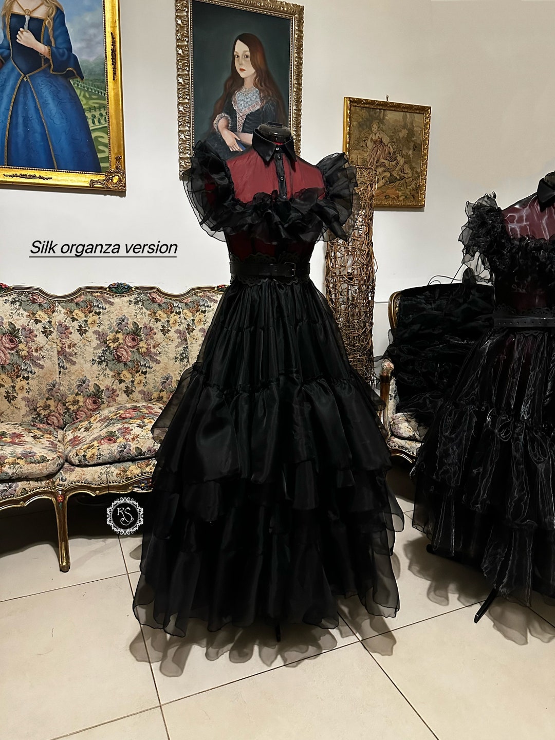 Wednesday Addams Replica Dress Wednesday Dark Dress Gothic Prom Dress Beautiful Handmade