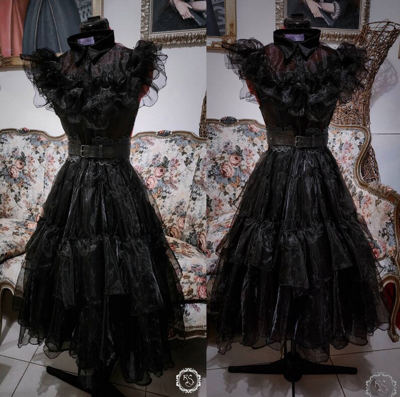 Wednesday Addams Black Dress Costume Cosplay Dance Prom Ball - Etsy ...