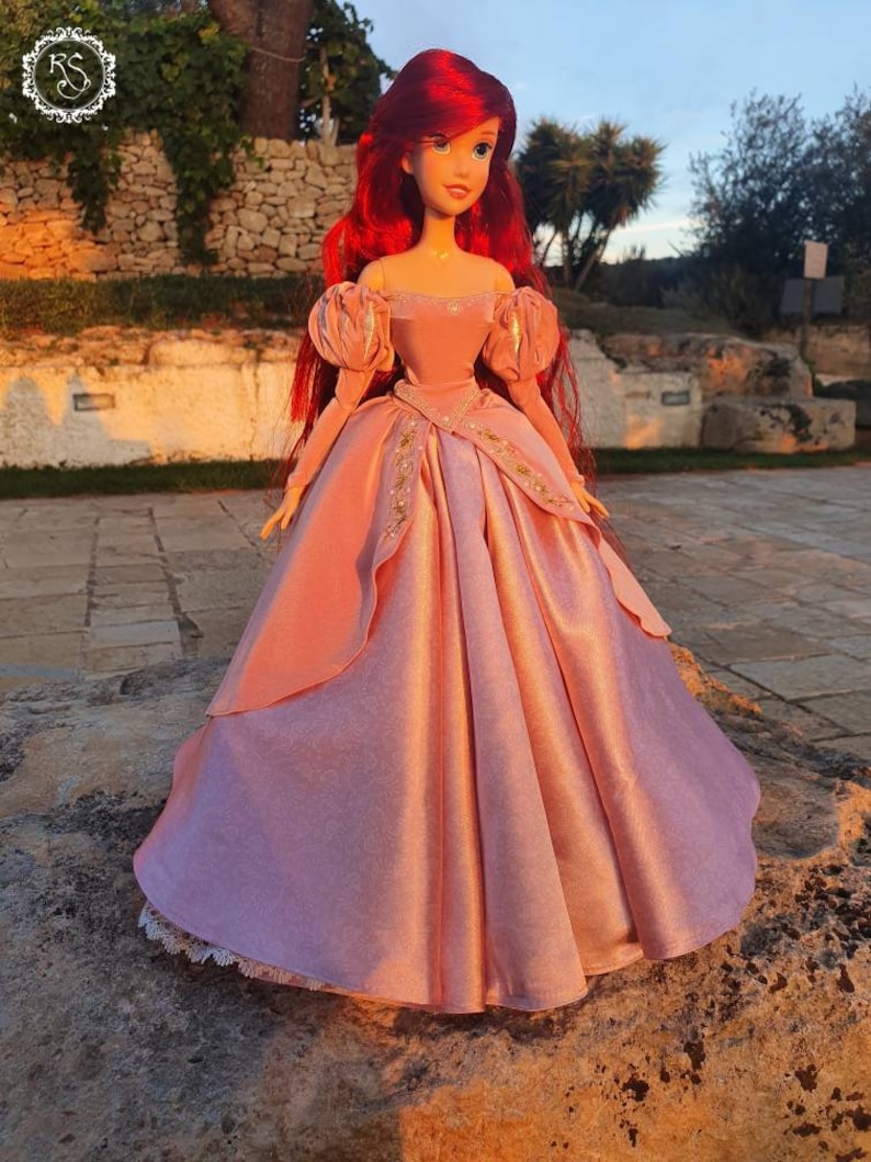 Handmade Ariel Pink Dress Little Mermaid for Doll and Humans - Etsy