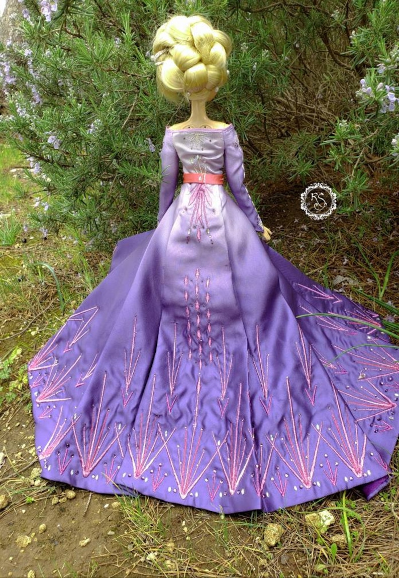 Elsa Snow Queen Saks Purple Dress Handmade for Dolls and - Etsy