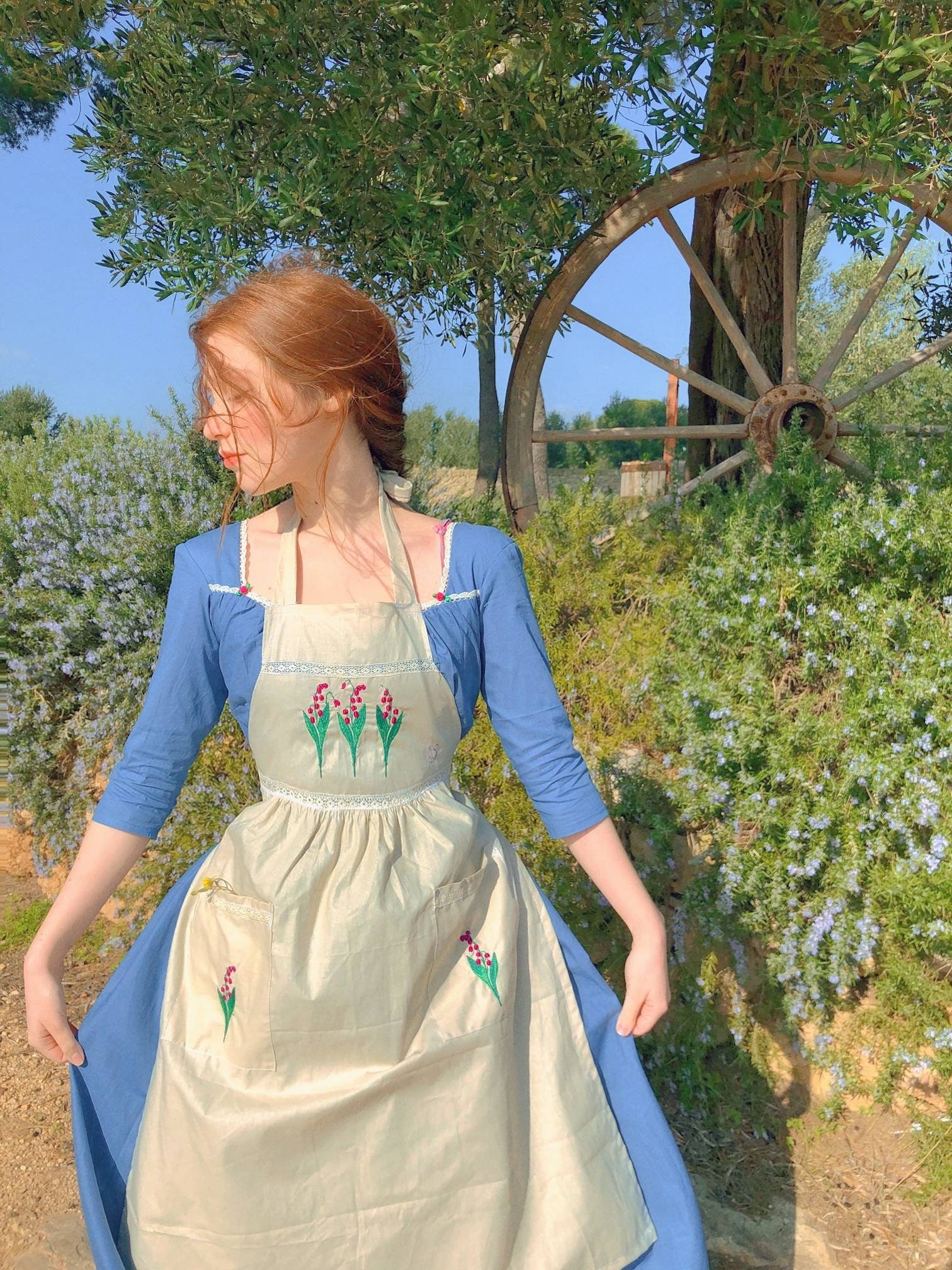 Cleaning Supplies Aprons Home & Living Vintage cottage core embroidered ...