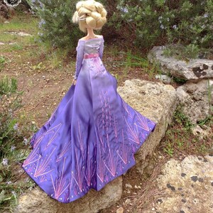 Elsa Snow Queen Saks Purple Dress Handmade for Dolls and People - Etsy