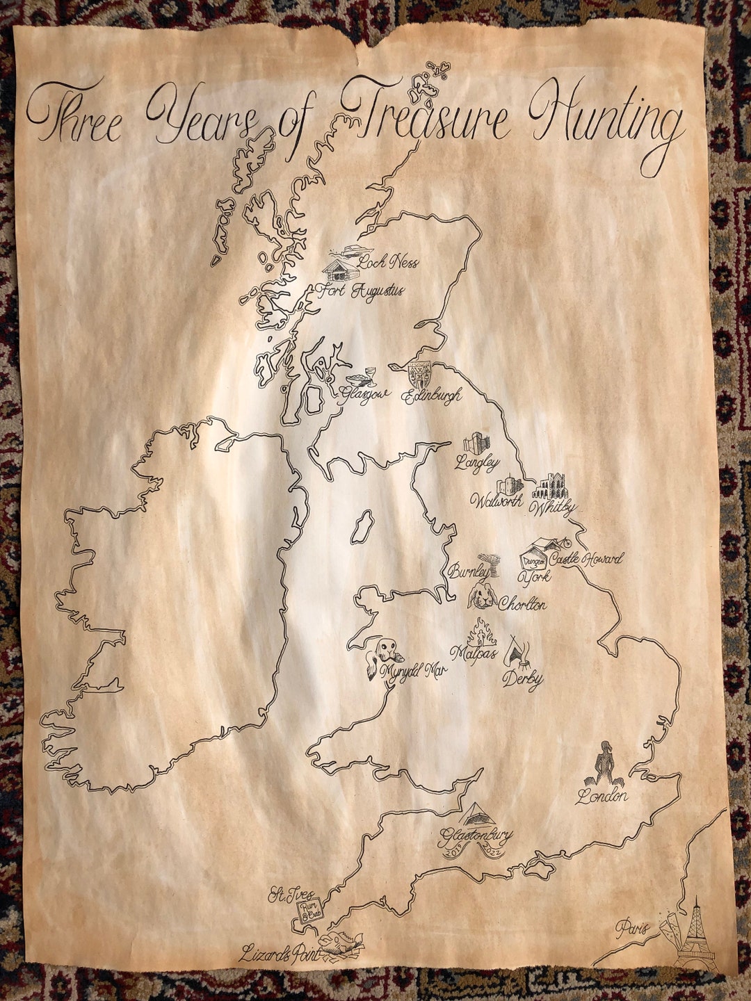 Custom, Hand-drawn Map - Etsy