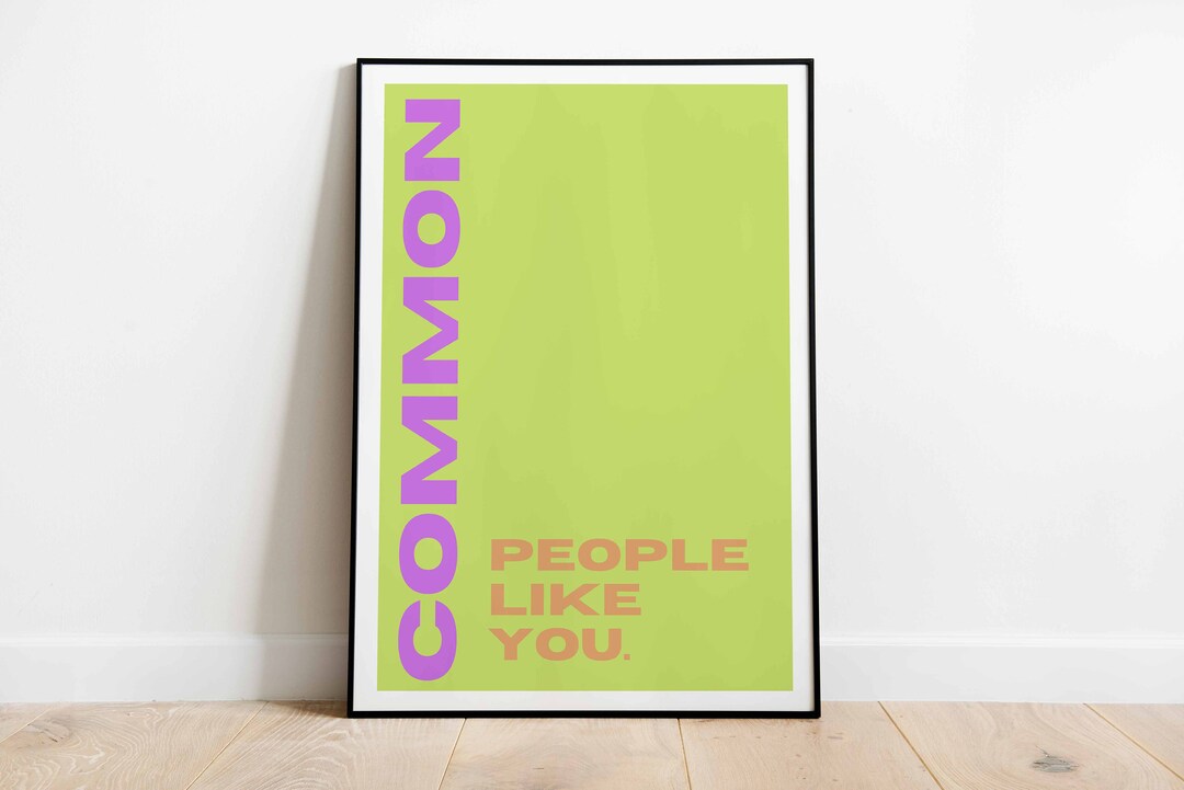 Pulp Common People Music Poster Print - Etsy
