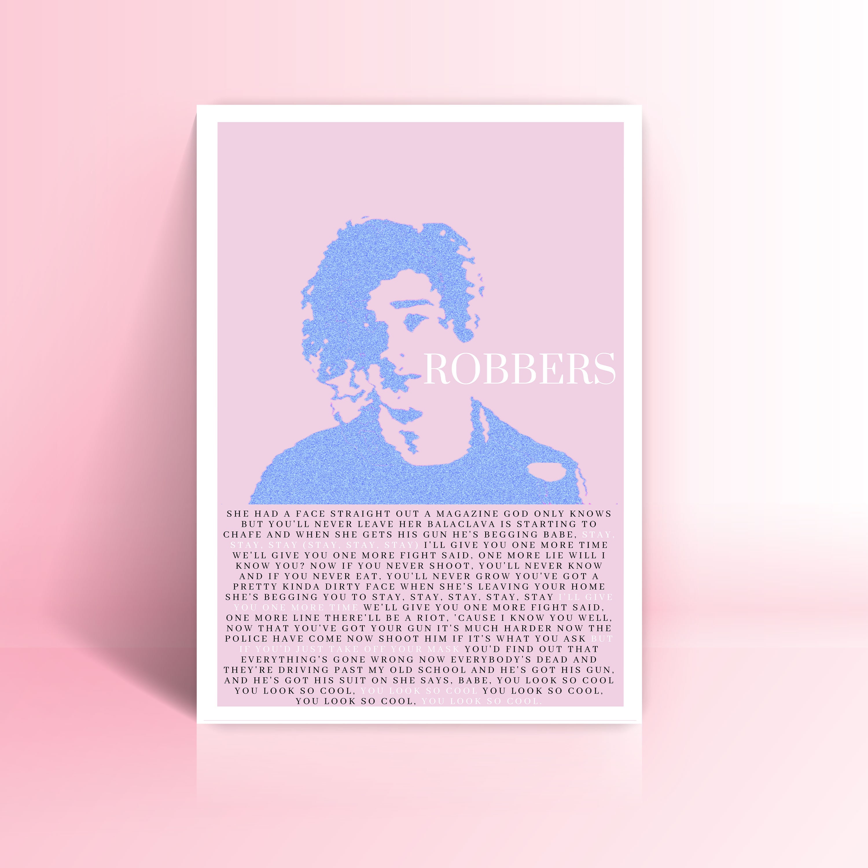 Robbers the 1975 Unique Music Lyric Print Matty Healy - Etsy UK