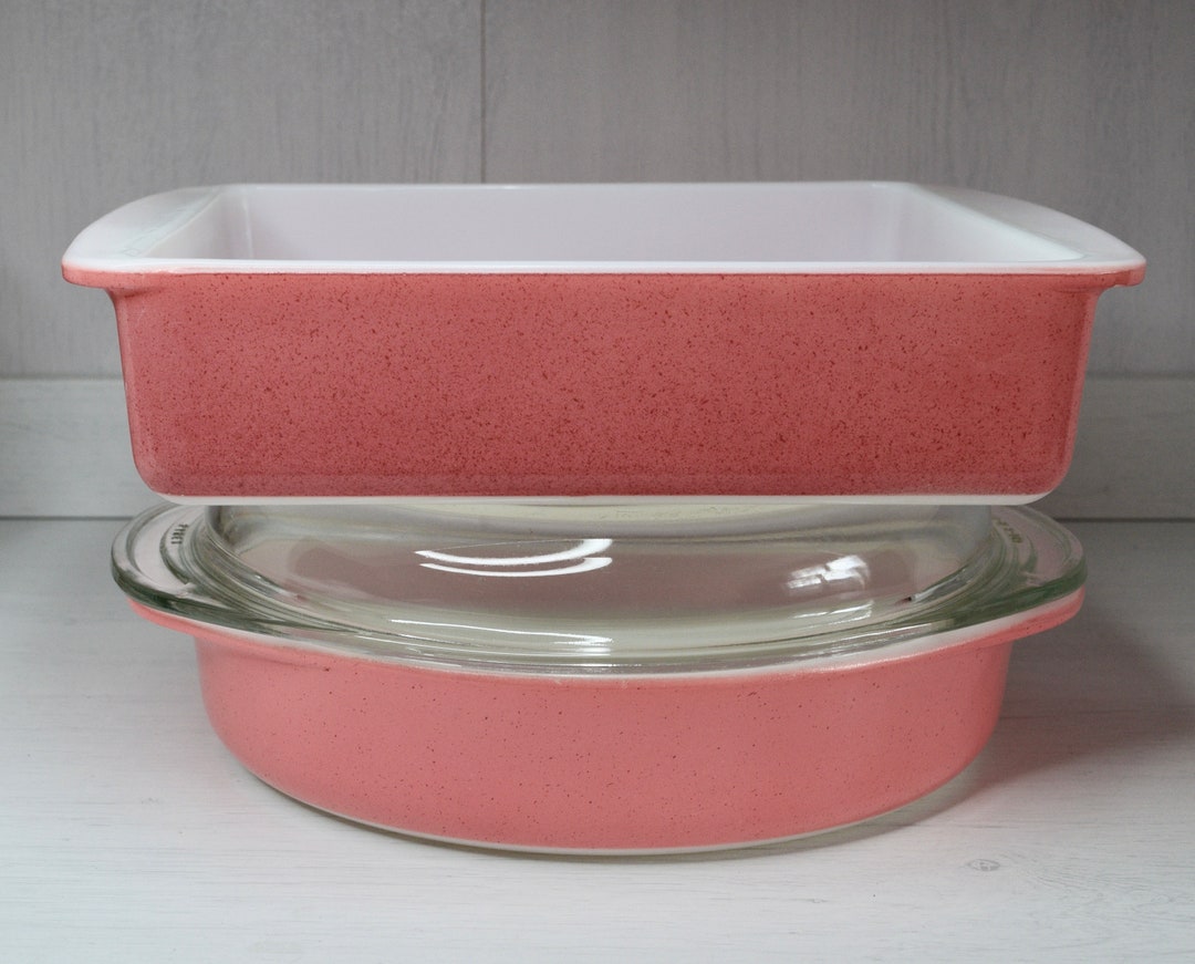 Pyrex Pinks - HTF 1955 Vintage Desert Dawn 221 (with Lid) and 222 in ...
