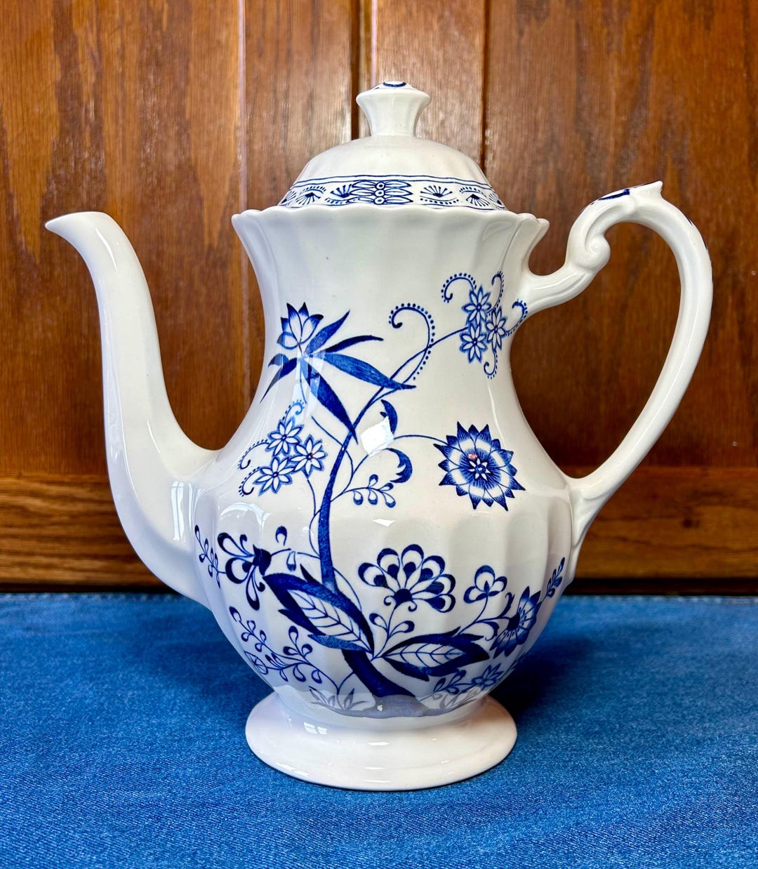 J&G Meakin Blue Nordic Vintage Coffee Pot - Etsy UK