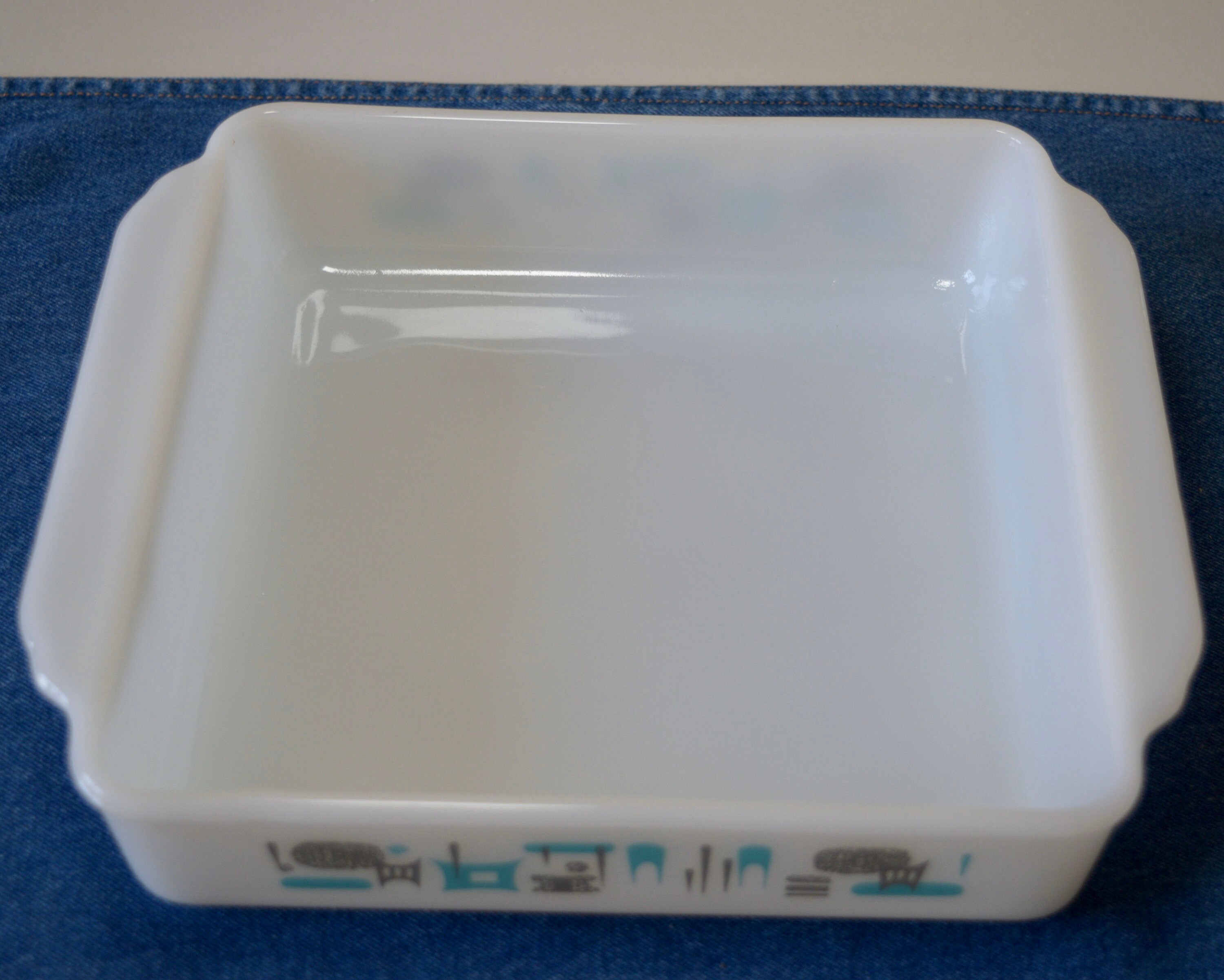 Vintage Fire King Atomic Blue Heaven Baking Dish // Blue Heaven Baking ...