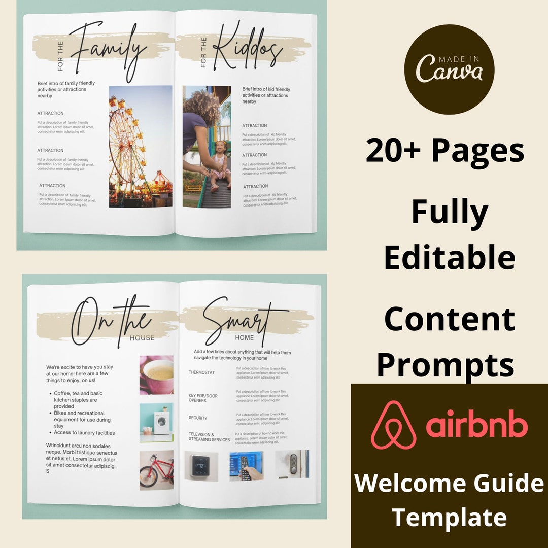 Airbnb Welcome Book Template Modern Beach House Airbnb House Guide ...