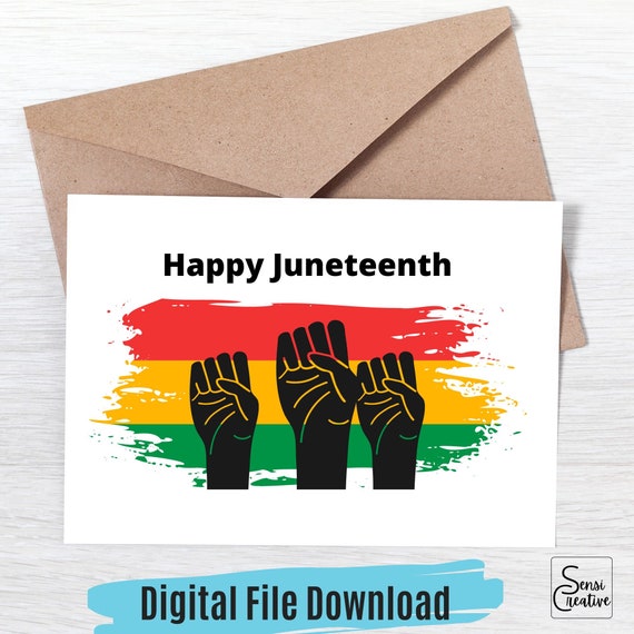 Printable Juneteenth Card / 5x7 & 4x6 Foldable Card / Instant - Etsy