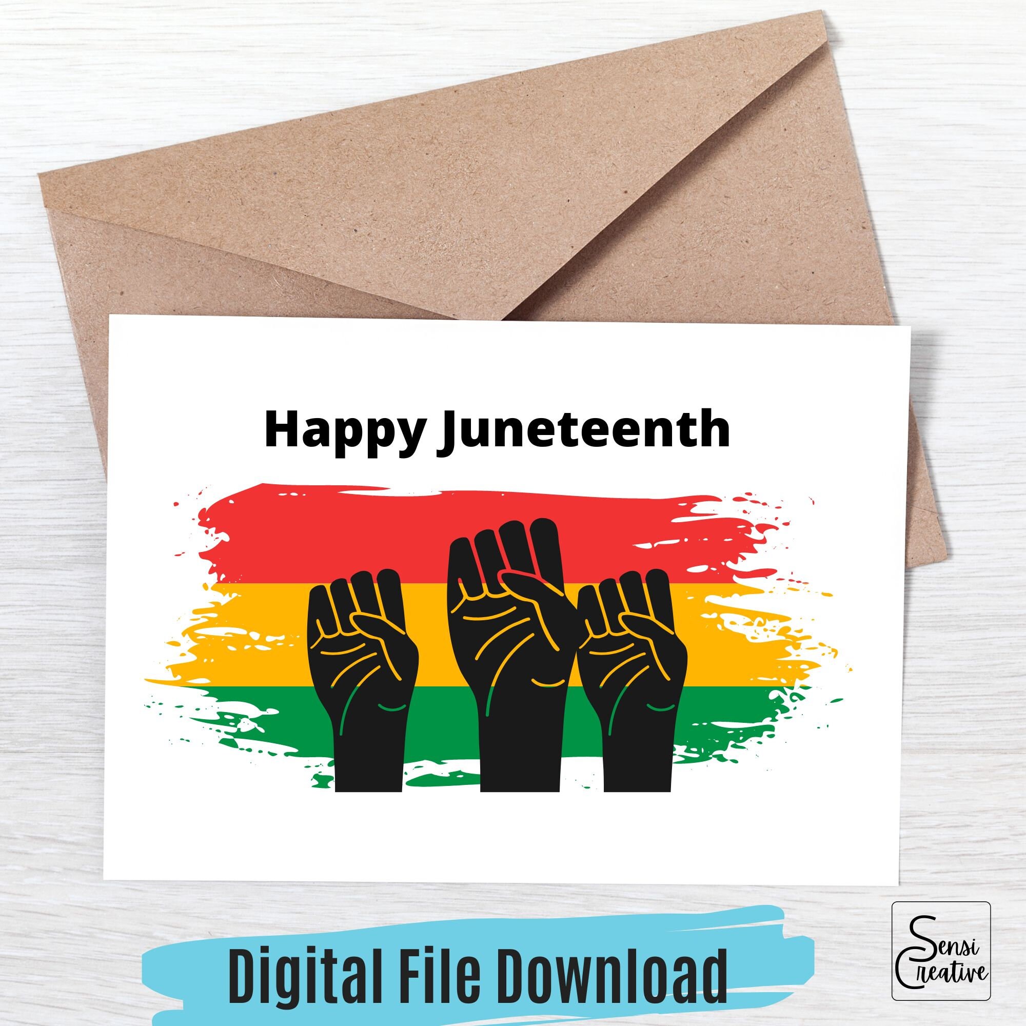 Printable Juneteenth Card / 5x7 & 4x6 Foldable Card / Instant Download ...