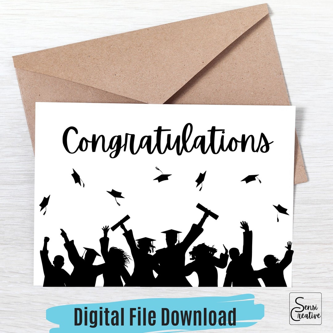 Graduation Day Printable Card / Instant Download PDF / Card Template - Etsy
