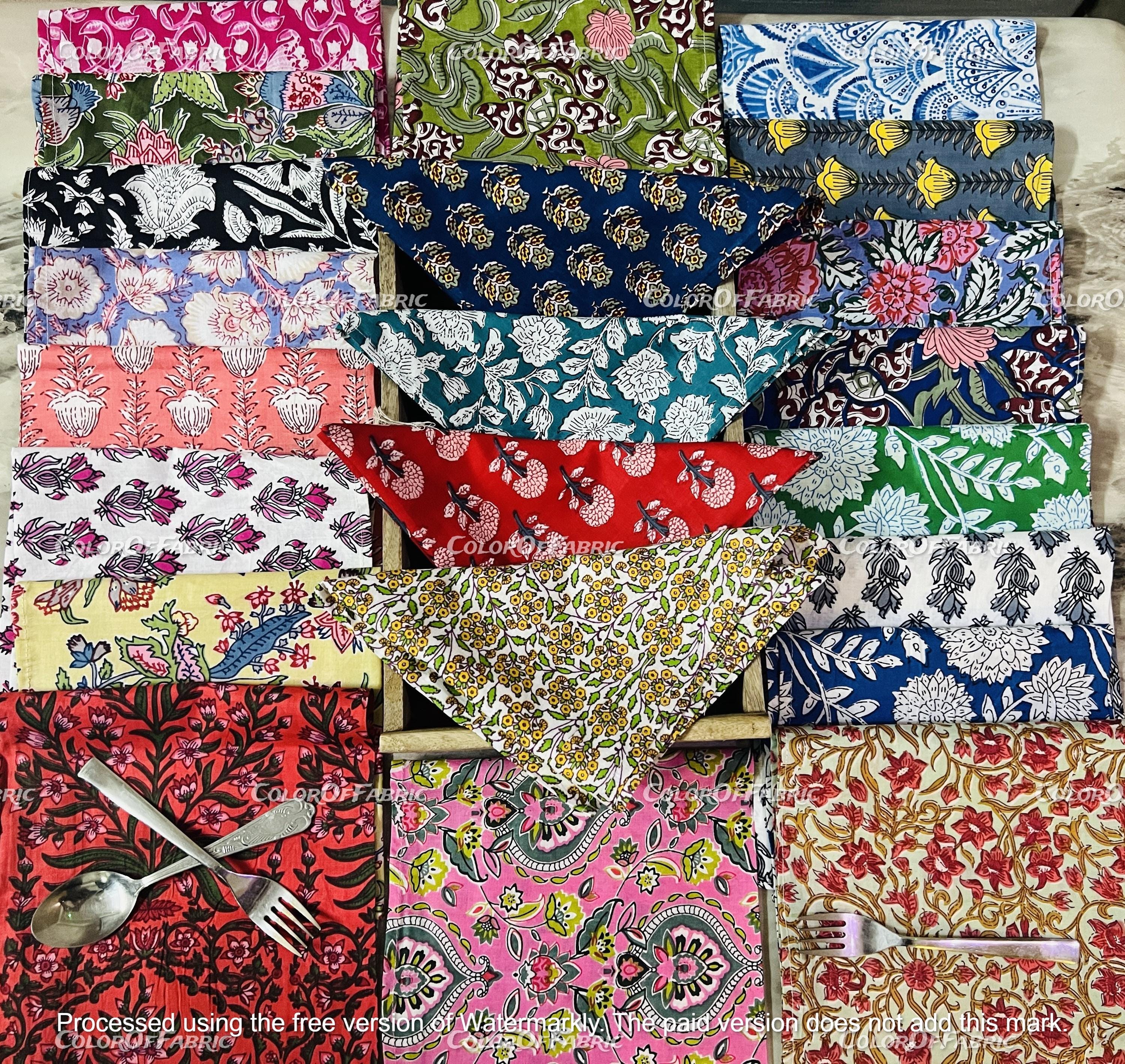 Wholesale Lot of Napkins Set,hand Printed Napkins for Home, Kitchen ...