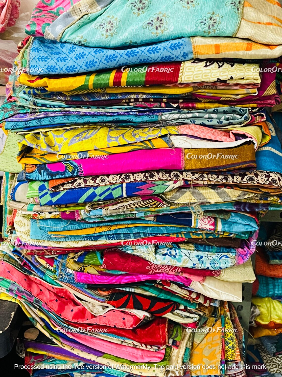 Wholesale Lot of Used Silk Sari for Fiber Arts and Craft Repurposing ...