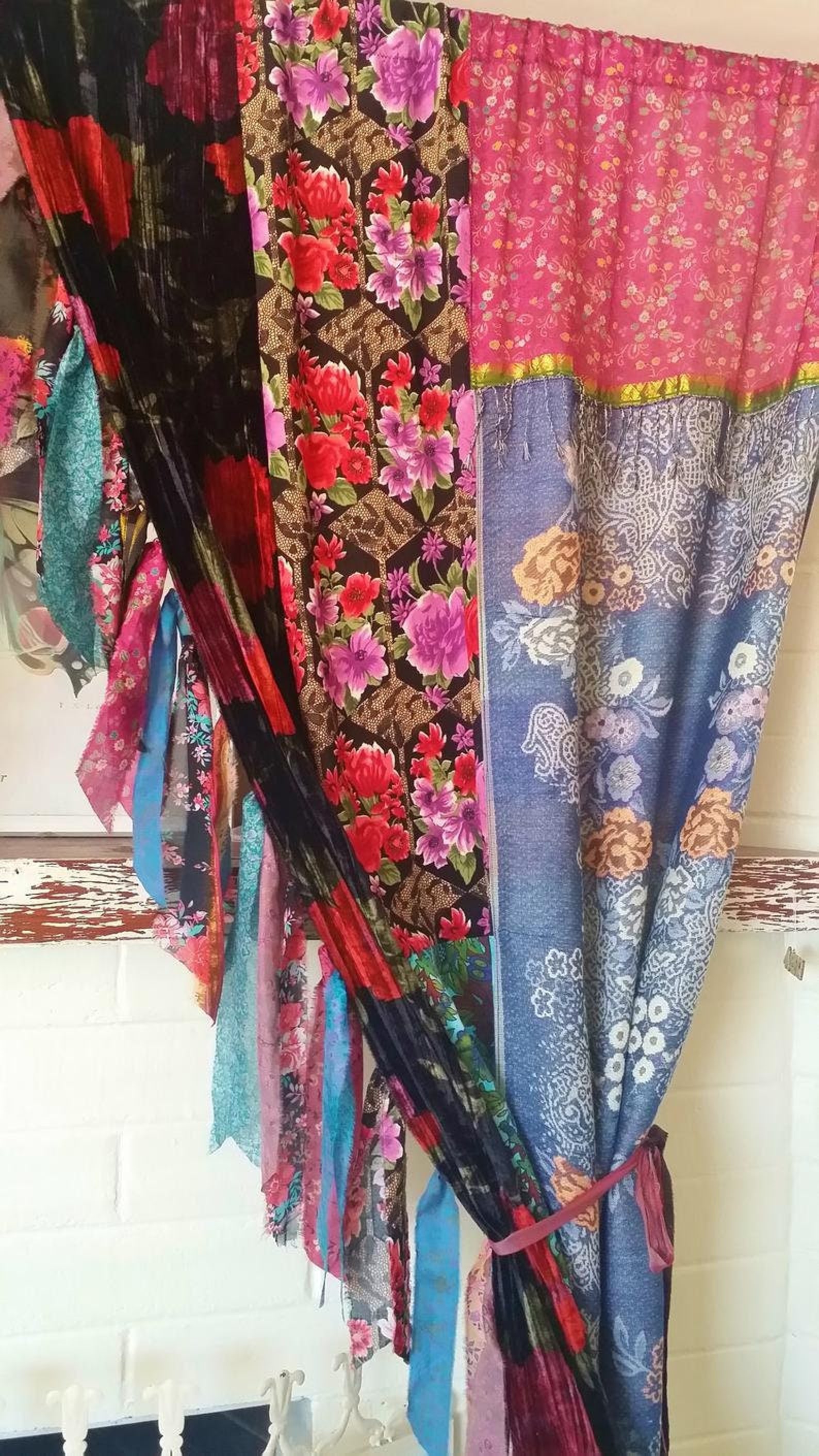 2 Pc of Indian Vintage Old Silk Sari Multi Color Handmade - Etsy