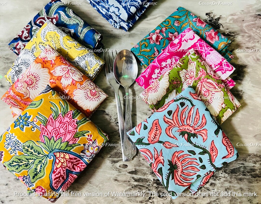 Wholesale Lot of Napkins Set,hand Printed Napkins for Home, Kitchen ...