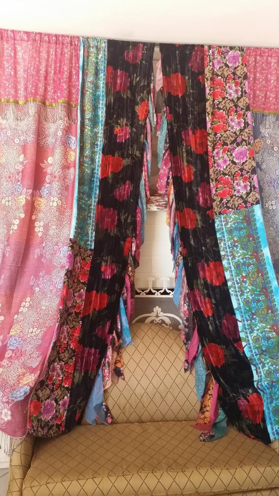2 Pc of Indian Vintage Old Silk Sari Multi Color Handmade - Etsy
