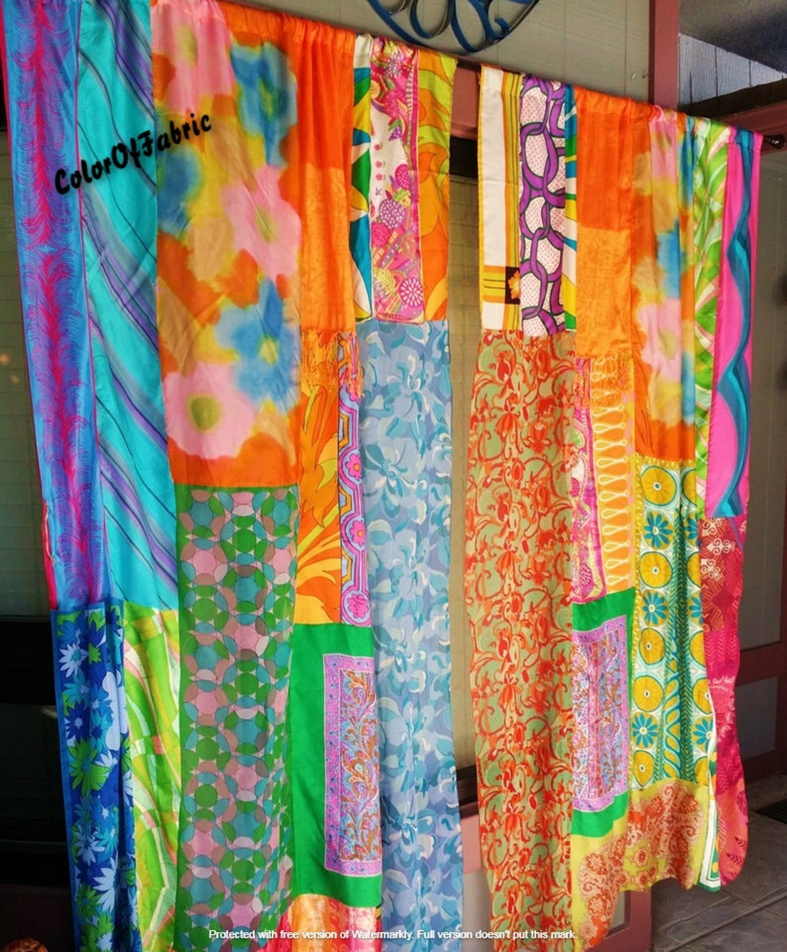 2 Pcs Indian Vintage Old Silk Sari Fabric Made Multi Color - Etsy
