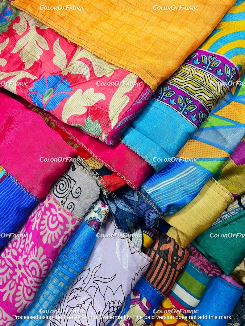 Wholesale Lot of Used Silk Sari for Fiber Arts and Craft Repurposing ...