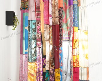 Indian Handmade Vintage Old Silk Sari Multi Color Home Decor Patchwork ...