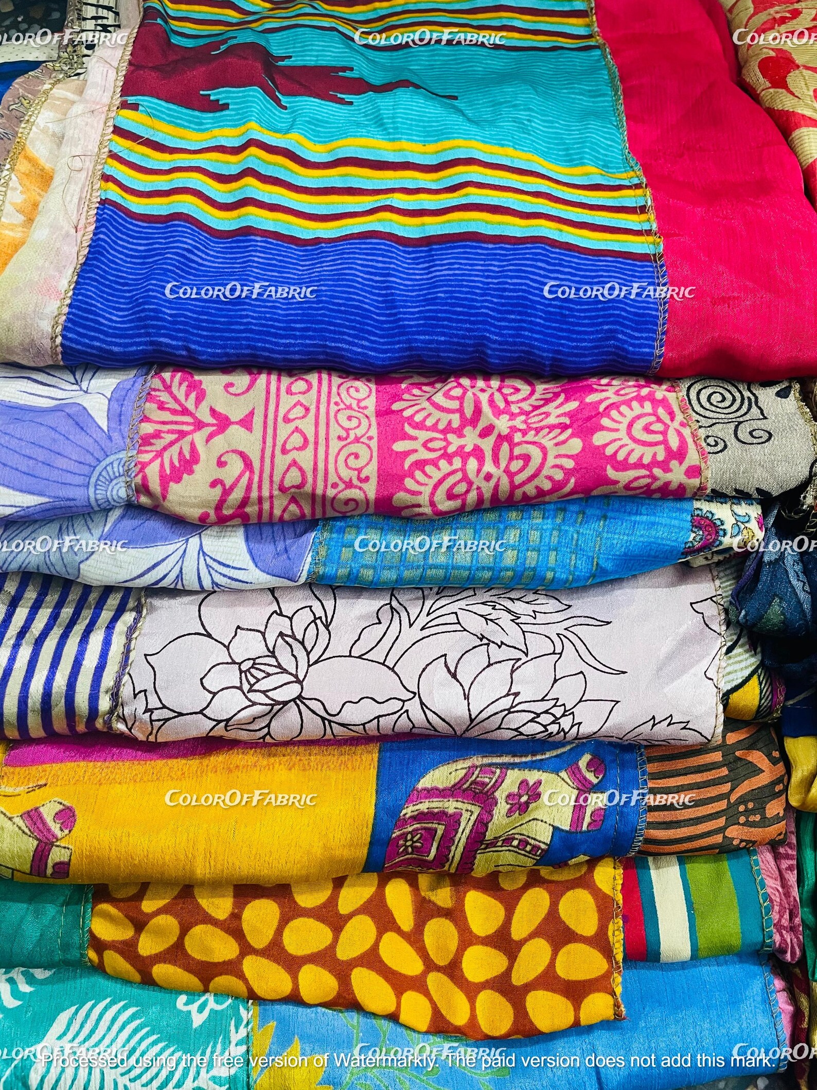 Wholesale Lot of Used Silk Sari for Fiber Arts and Craft Repurposing ...