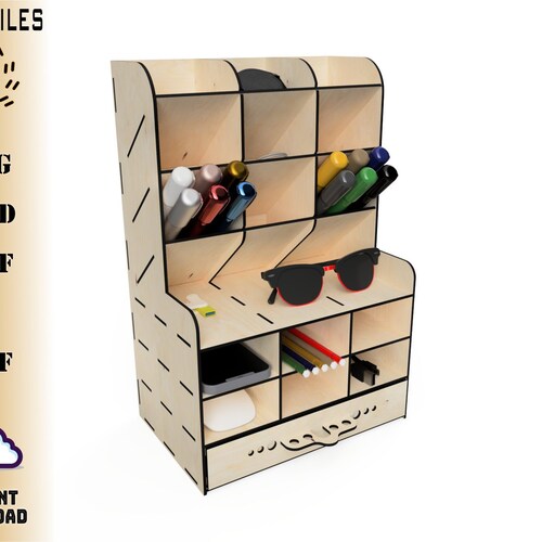 Desktop Organizer for Laser Cutting Vector Files Cnc Art - Etsy
