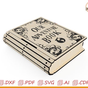 Laser Cut Book Box: Wooden Storage, Craft Project (digital File) - Etsy