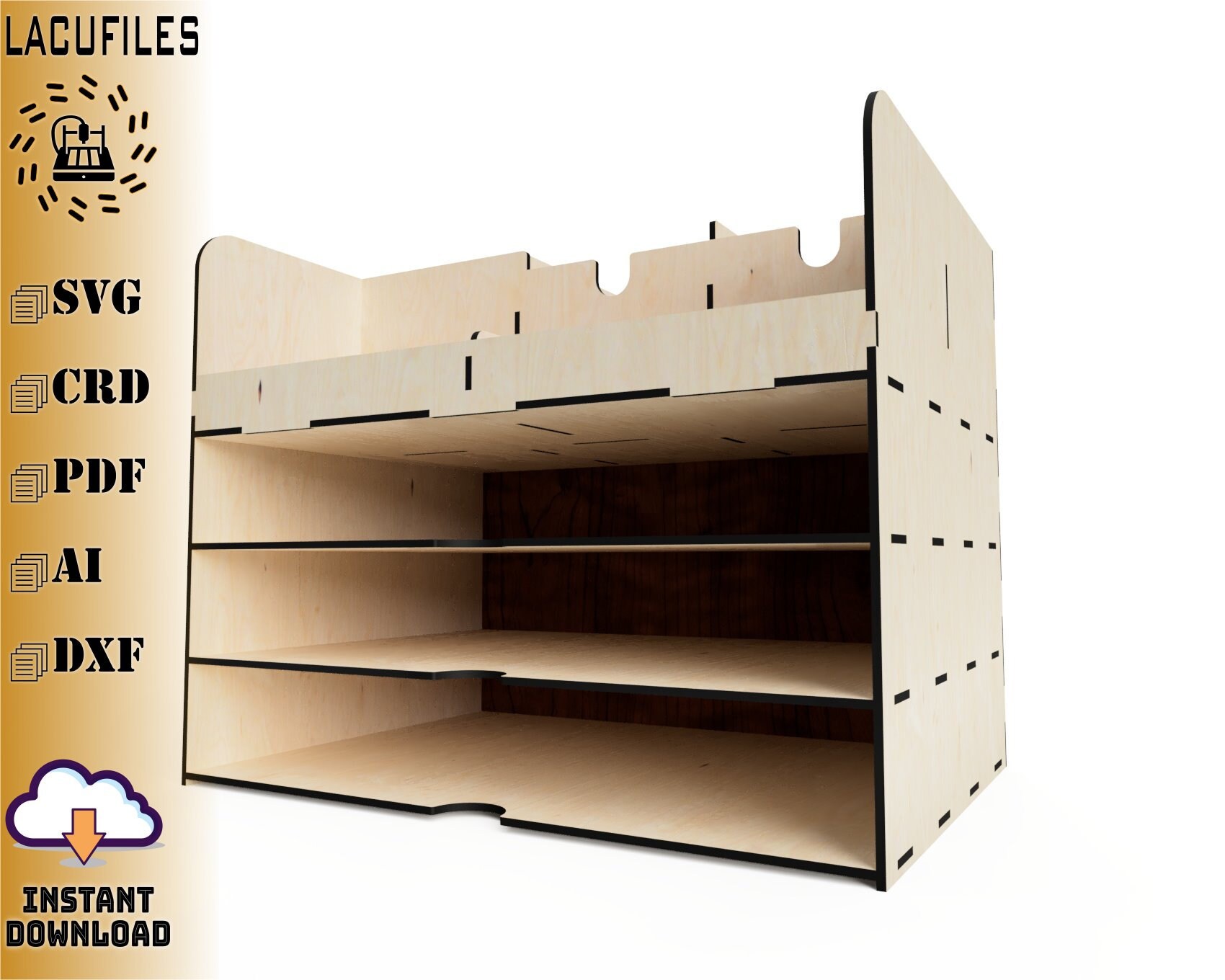 DESKTOP ORGANIZER for Laser Cutting Glowforge Cnc | Etsy