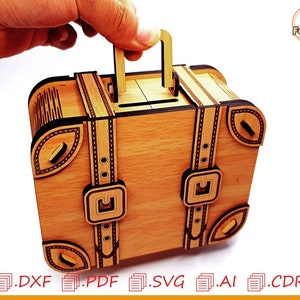 Acancia Suitcase for Laser Cutting/template for Cnc Laser/suitcase Box ...