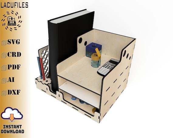 Laser Cutting Desk Organizer Cnc Pen Holder Glowforge | Etsy