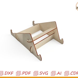 TABLET STAND - Laser Cut Template Plans - Wooden iPad Stand - Wood ...