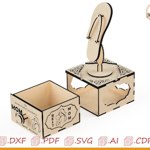 Unique Box With Sandal Design for Mom With Laser Cut Details, the ...