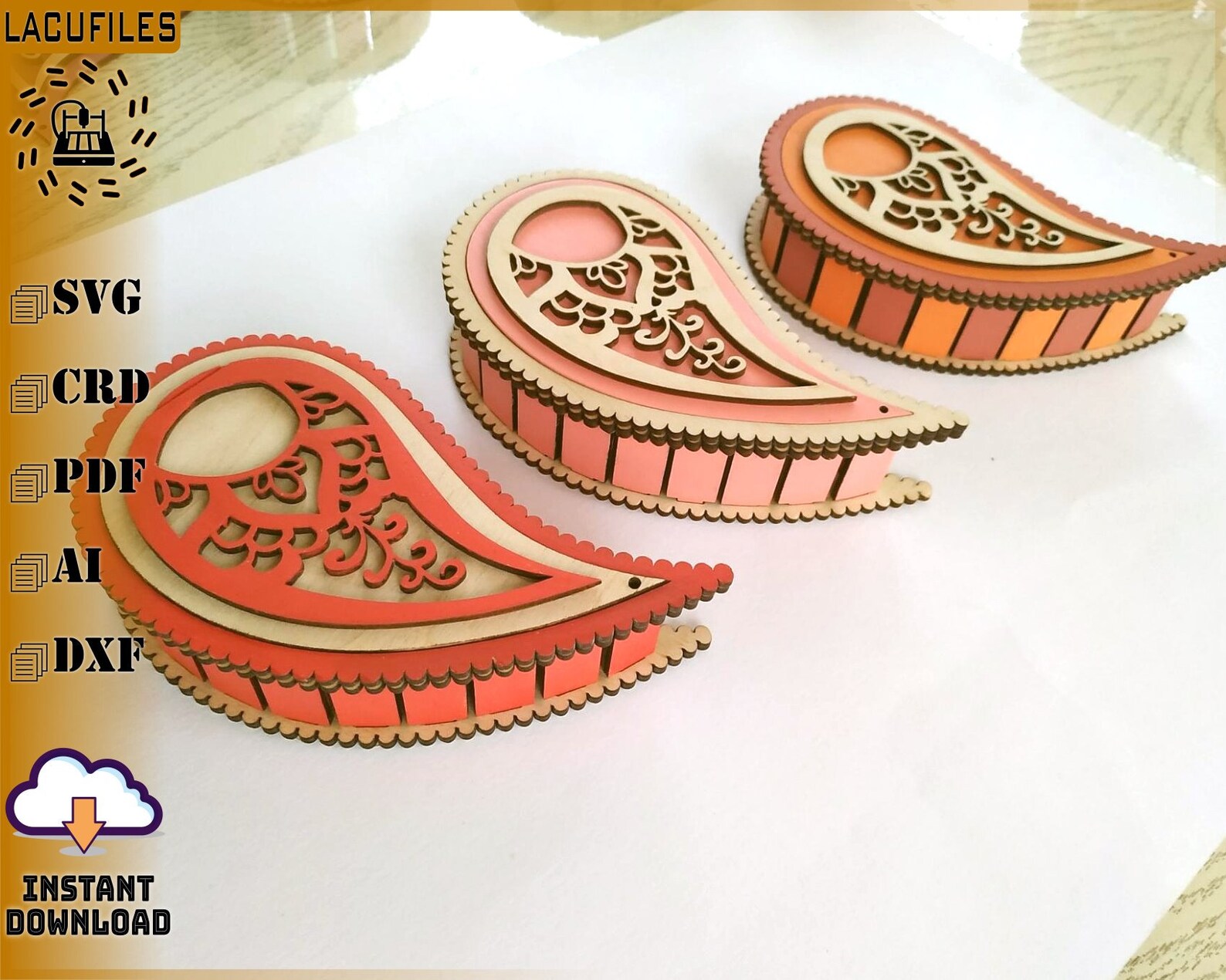 Laser Cut Wooden Tear Box Yin Yang Design, CNC Files (digital Download ...