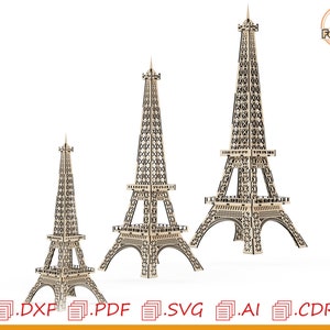 Eiffel Tower Laser Cut File: Engraving Vector Designs (digital Files ...