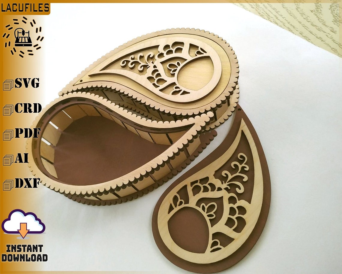 Laser Cut Wooden Decoration Tear Box Yin Yang Box Box | Etsy