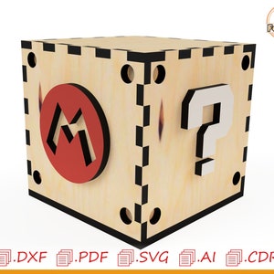 Super Mario Bross Box for Laser Cutting, Super Mario Bross Theme Box ...