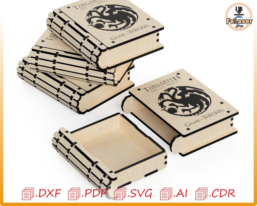 Mini Book Box Laser Cut Template: SVG, DXF, PDF - Etsy