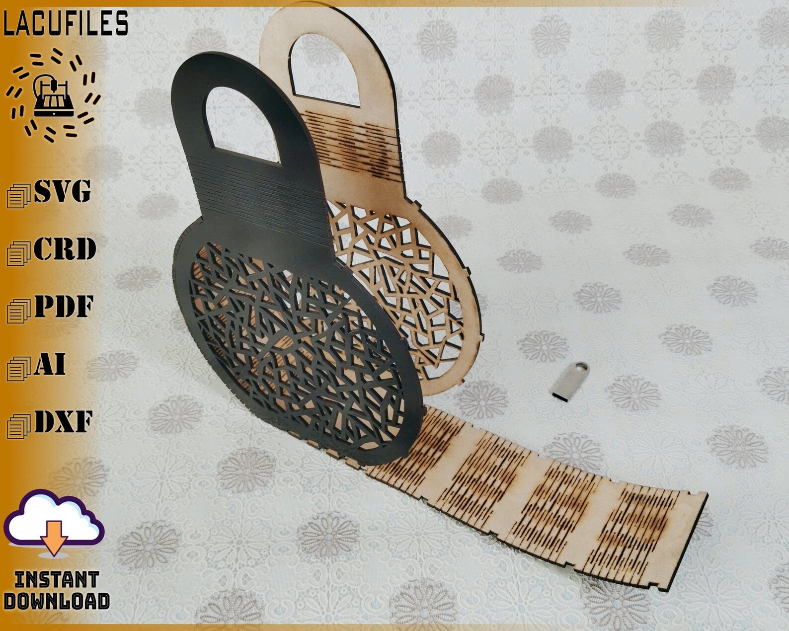 Wood Bag for Laser Cutting Svg Dxf Cdr Folding Bag for CNC - Etsy