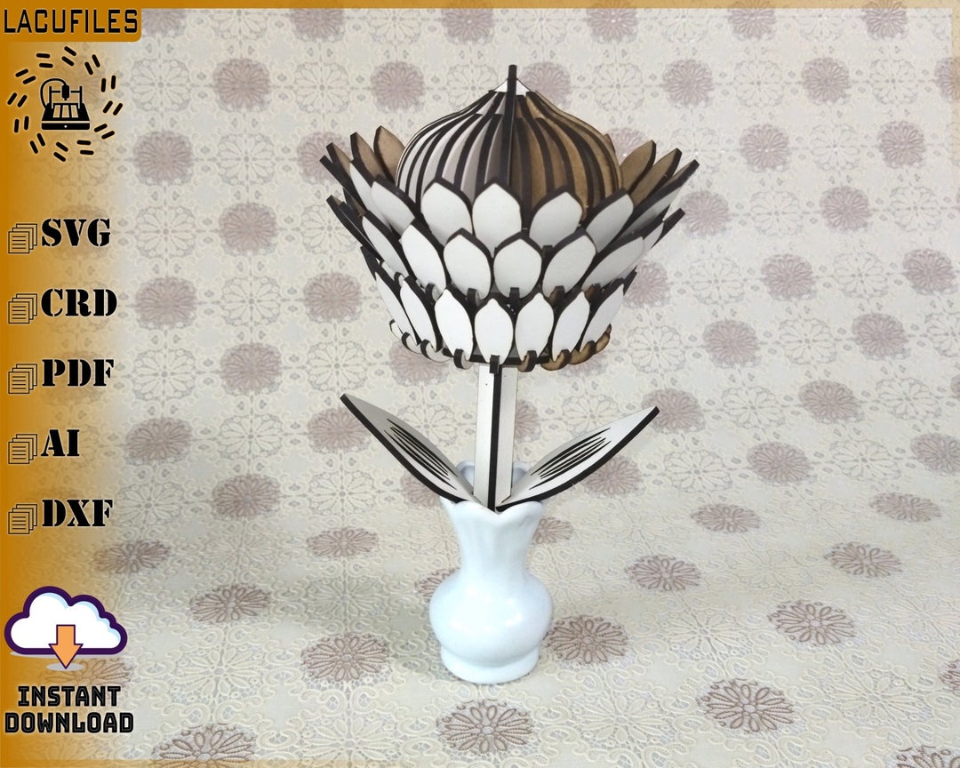 3D Rose Laser Cut Files, CNC Vector, Glowforge, 3mm (digital Download ...