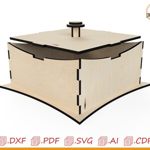 Square Box for Cnc Laser Cutting, Home Storage and Organization, Cnc ...