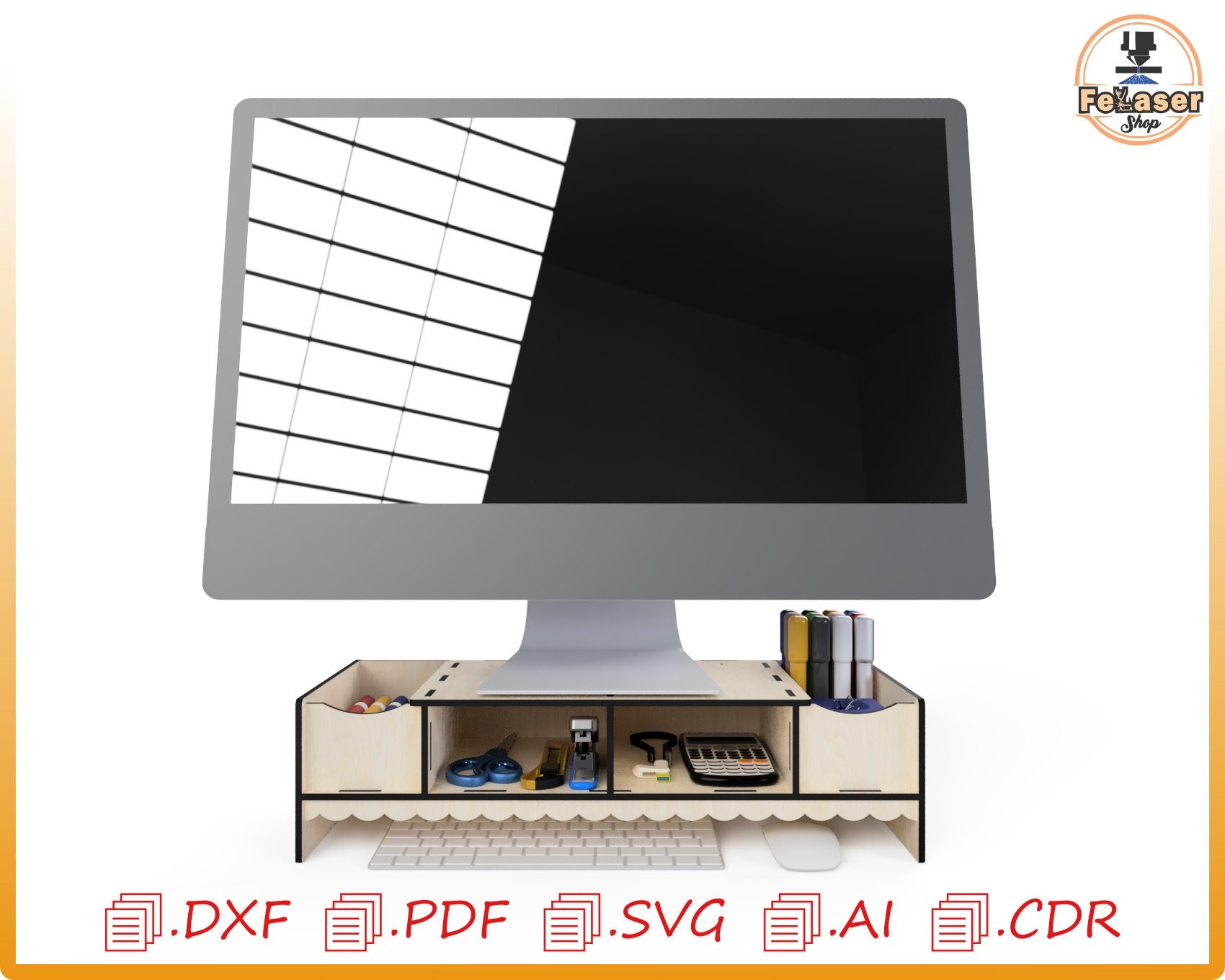 Computer Monitor Table Organizer Pc Organizer Monitor Shelf - Etsy
