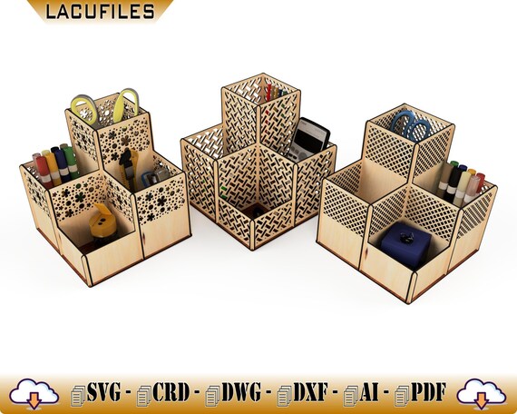 Laser Cutting Pencil Holder / Desktop Organizer / Desktop - Etsy