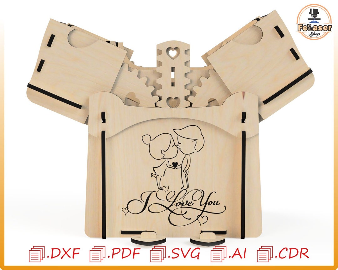 Valentine's Day for Laser Cutting,love Box,valentine's Box, SVG Love ...