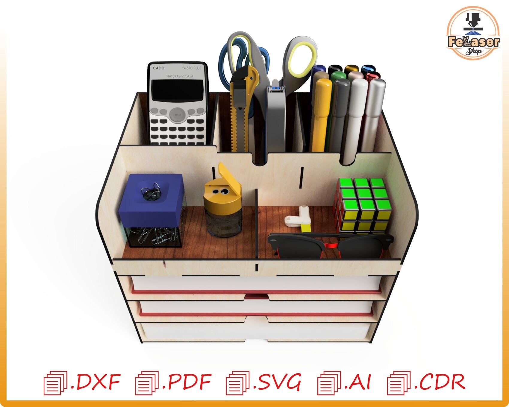 DESKTOP ORGANIZER for Laser Cutting Glowforge Cnc - Etsy