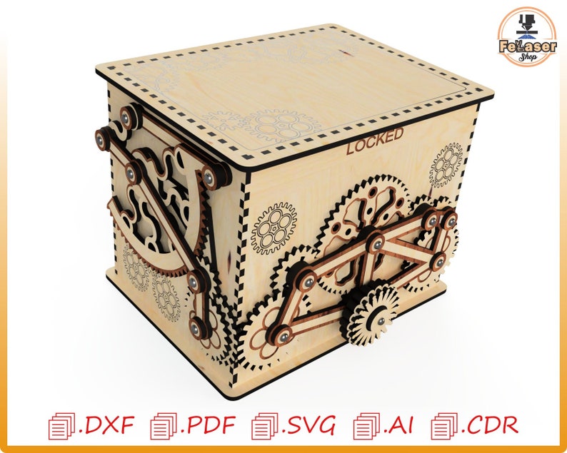 Laser Cut Mechanical Gear Box Plan: CNC Decorative Chest (digital File ...