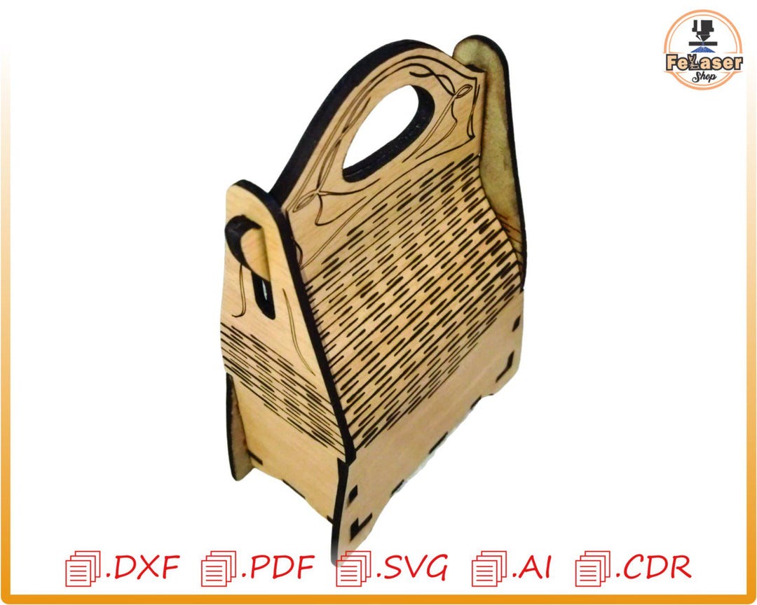 Flexible Wallet for Laser Cut, Wood Bag, Vector Bags, Live Hinged ...