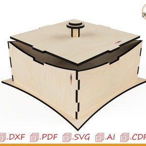 Square Box for Cnc Laser Cutting, Home Storage and Organization, Cnc ...