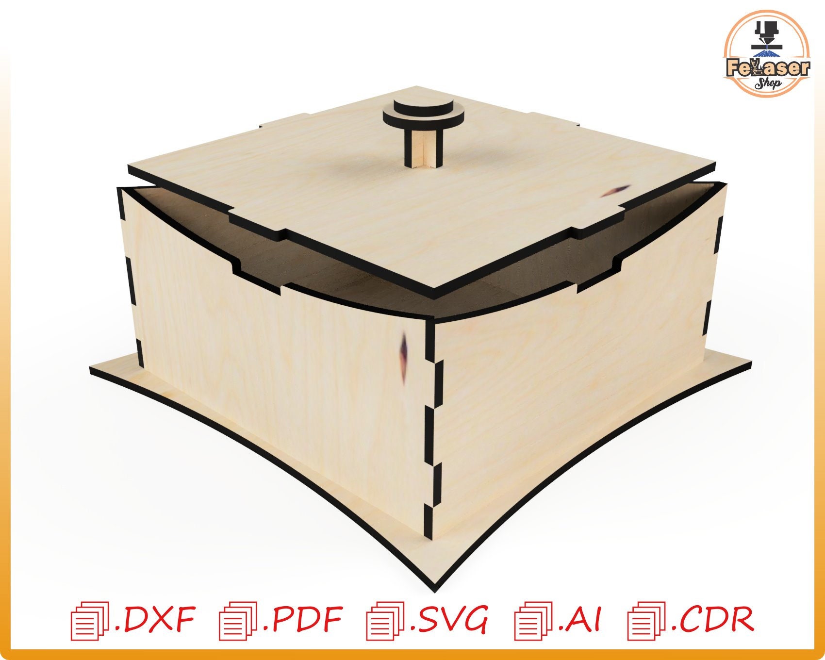 Square Box for Cnc Laser Cutting Home Storage and - Etsy