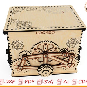 Laser Cut Mechanical Gear Box Plan: CNC Decorative Chest (digital File ...